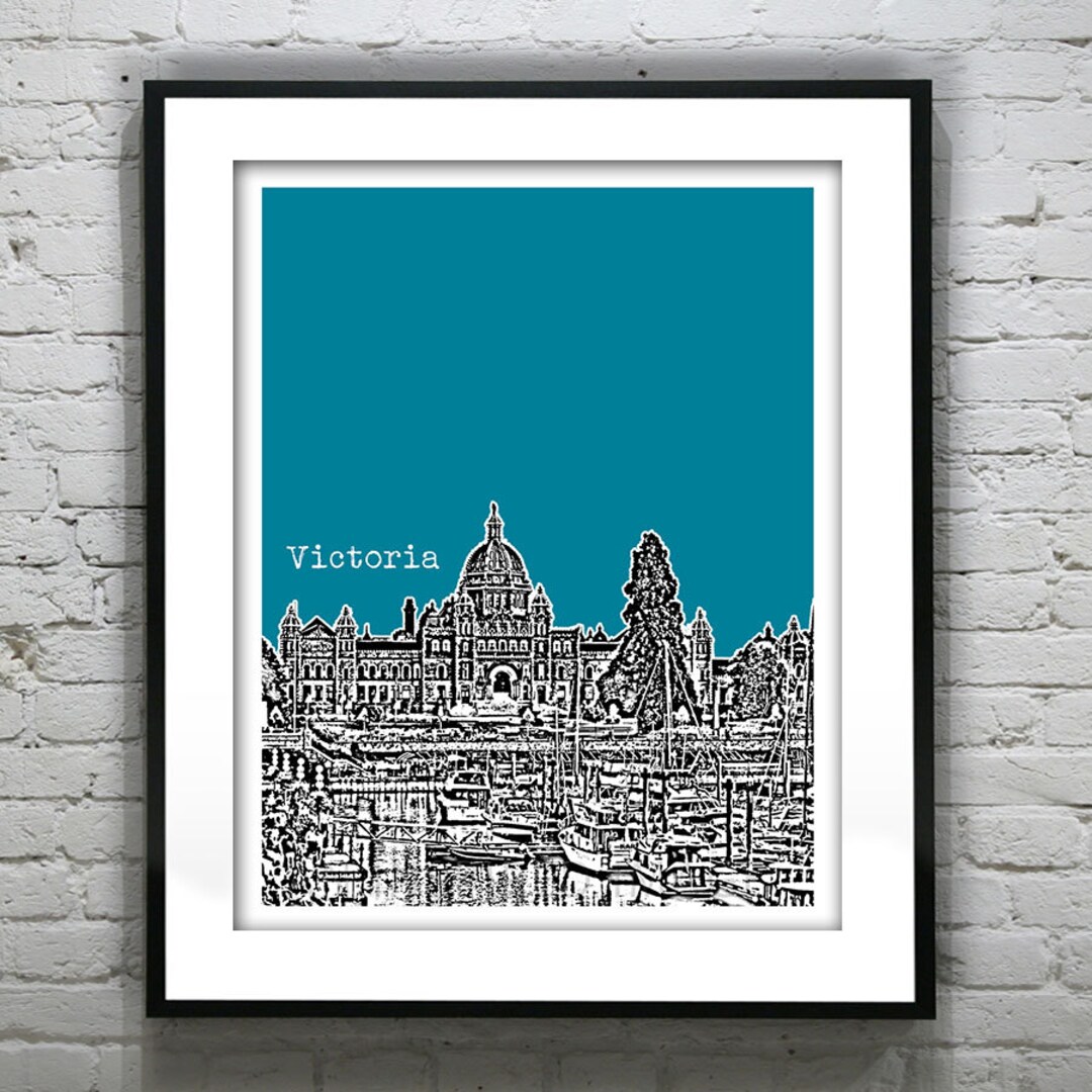 Victoria BC Poster Print City Skyline Canada Art Print British Columbia ...