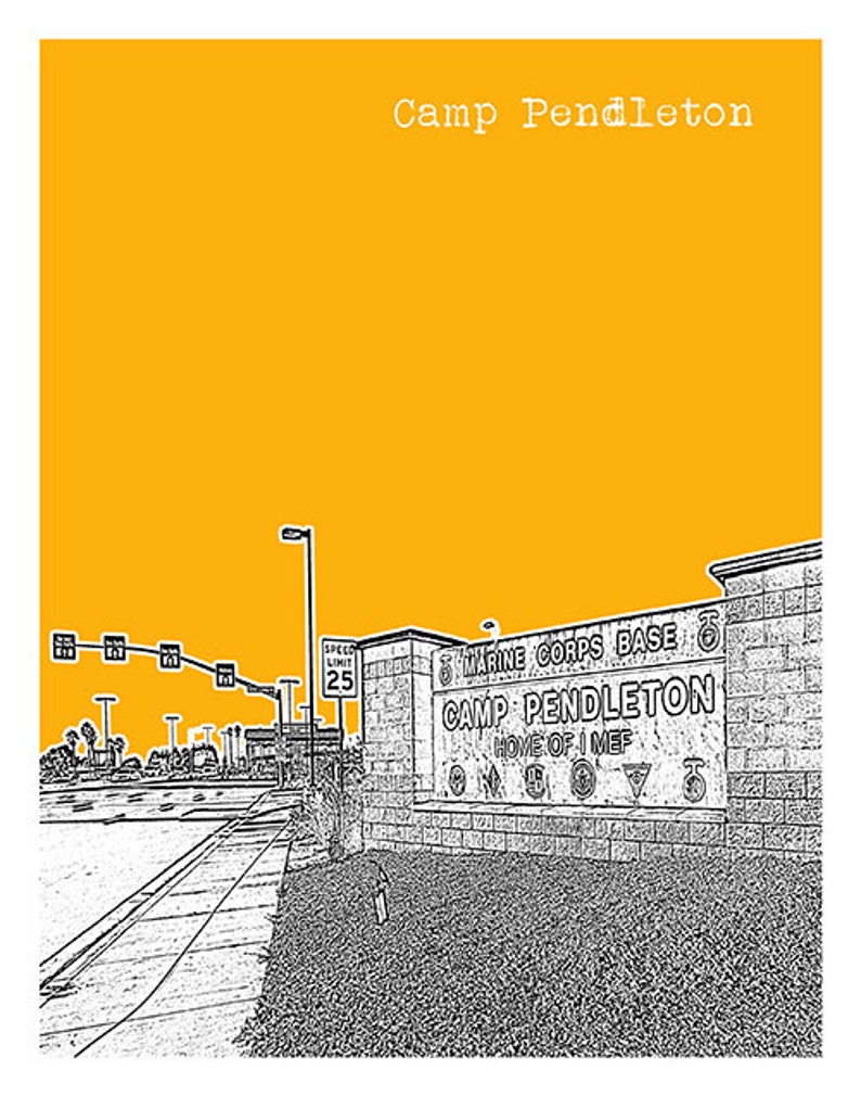 Camp Pendleton Skyline Poster Art Print - Etsy