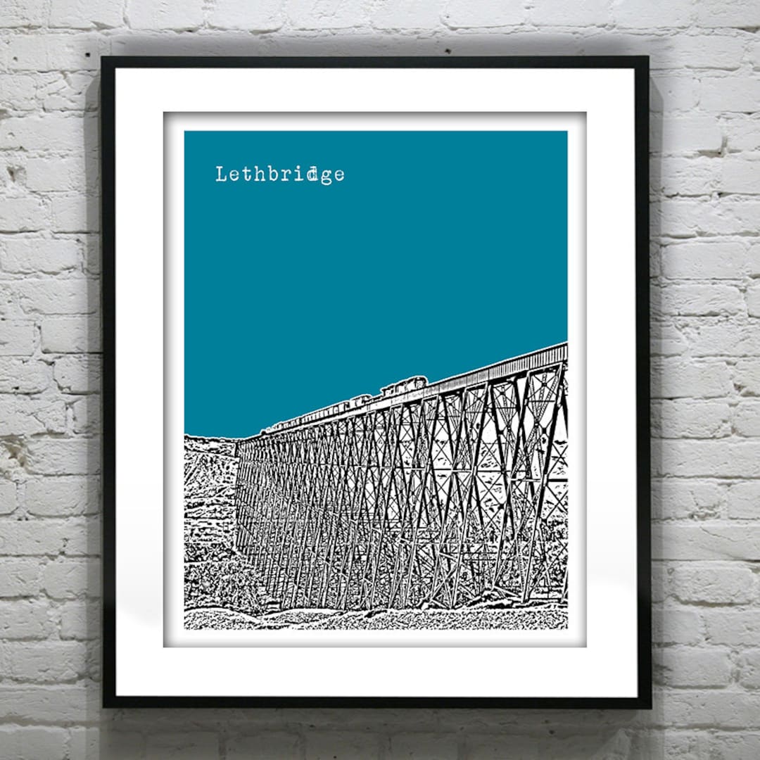 Lethbridge Alberta Canada Poster Print City Skyline Art Print AB ...