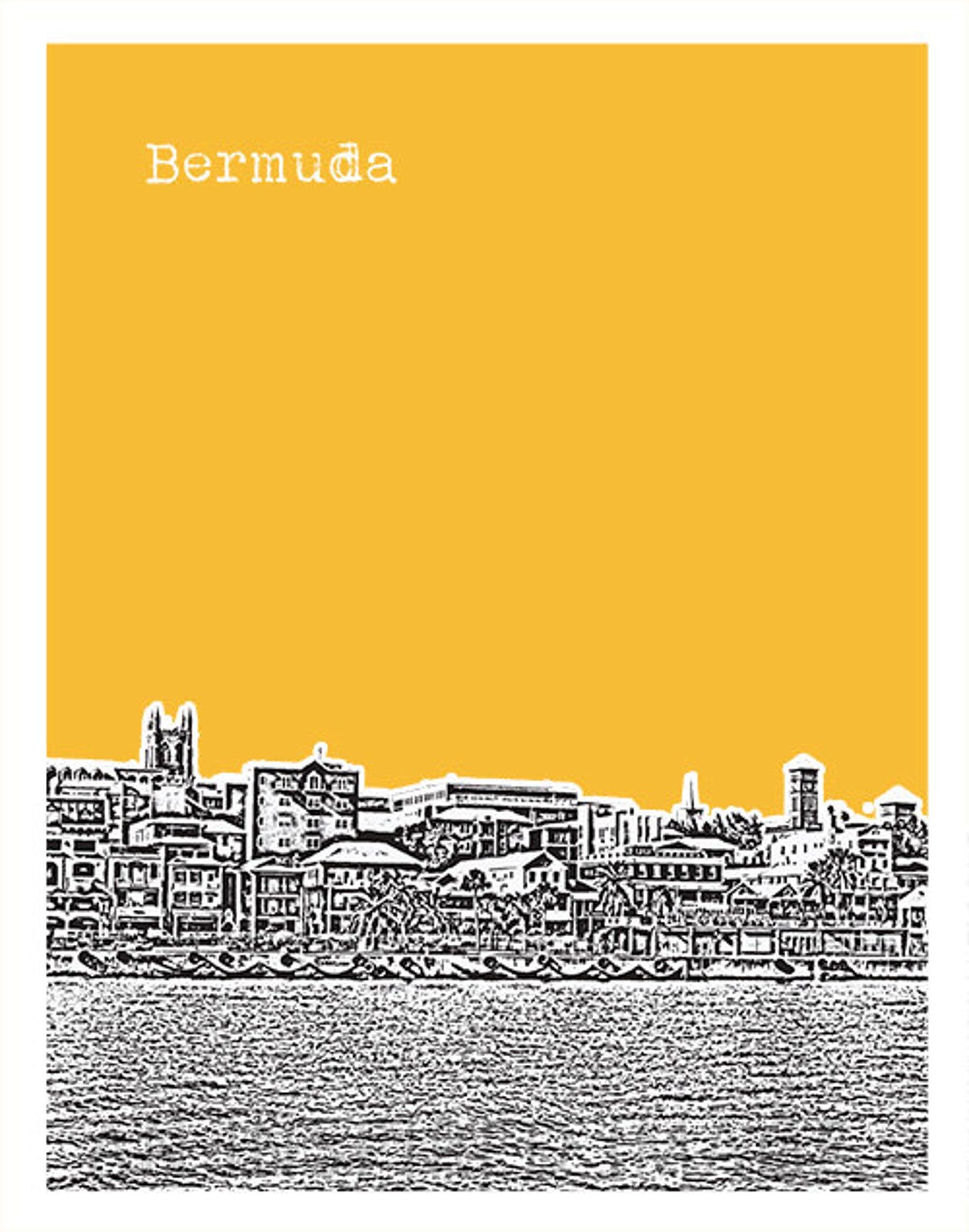 Bermuda Poster Art Print Skyline Hamilton Bermuda - Etsy