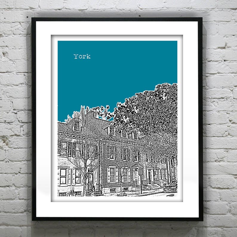York Pennsylvania Poster Art Skyline Print PA Version 1 - Etsy
