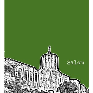 Salem Oregon Poster Print Art Skyline State Capital Item T4346 - Etsy