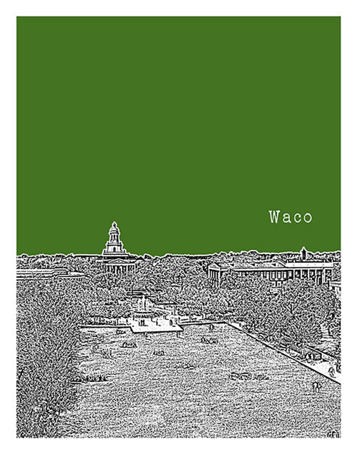 Waco Texas Skyline Poster Art Print TX | Etsy