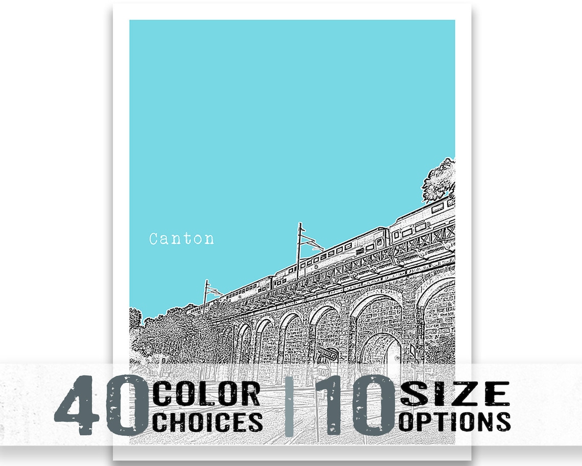 Canton Massachusetts Skyline Poster Art Print MA Item T1964 - Etsy