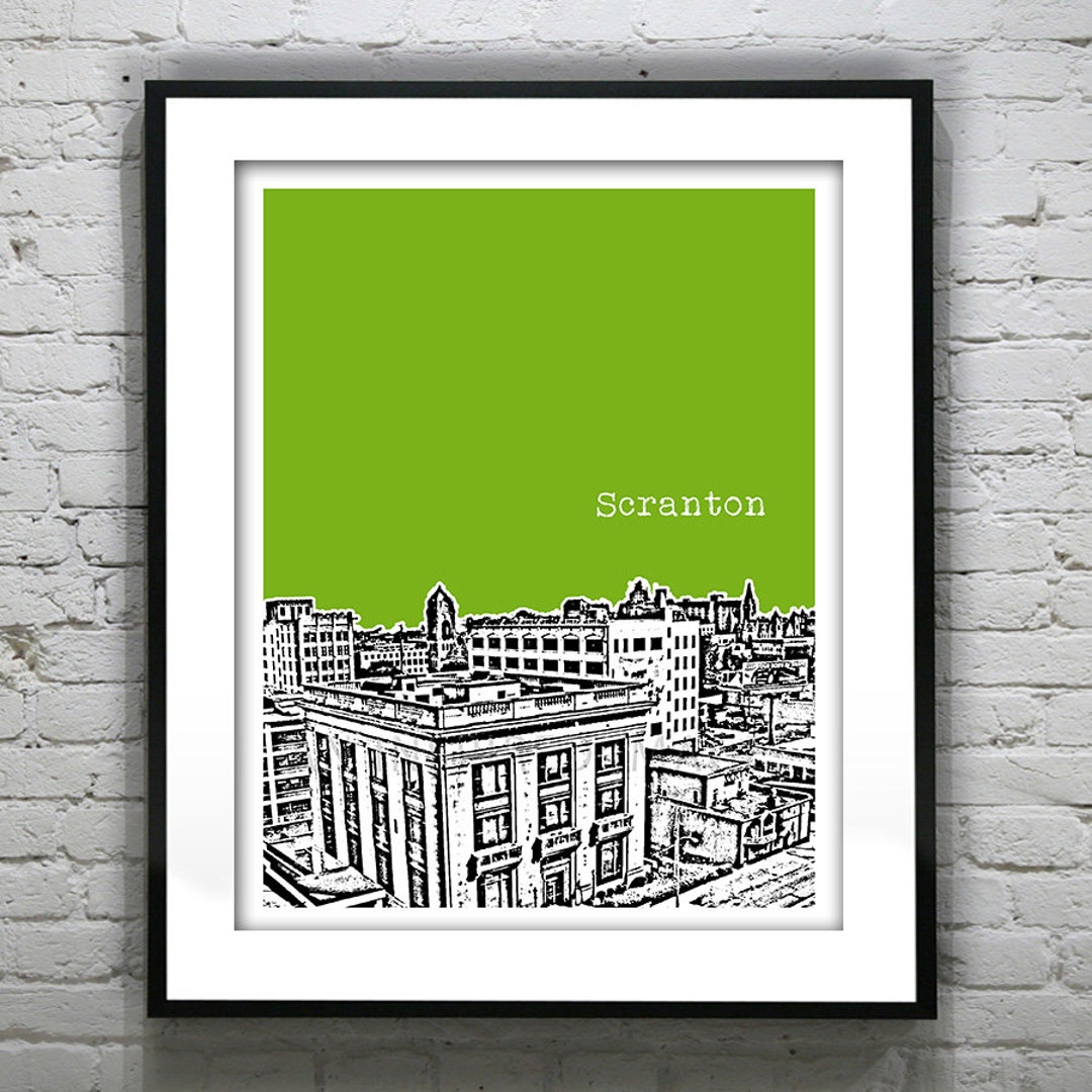Scranton Poster Print Art Pennsylvania Skyline Downtown Item T2871 - Etsy