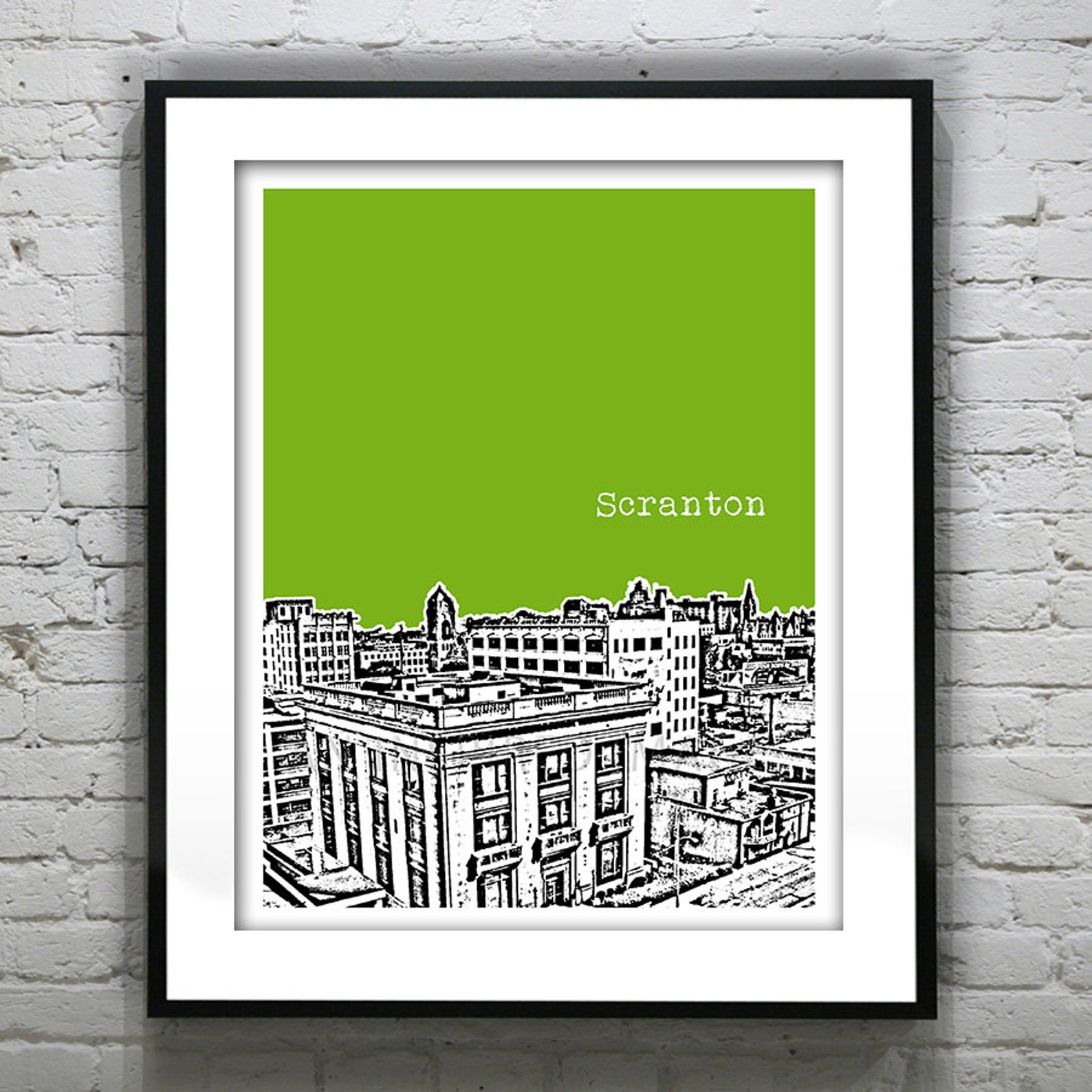 Scranton Poster Print Art Pennsylvania Skyline Downtown Item T2871 - Etsy