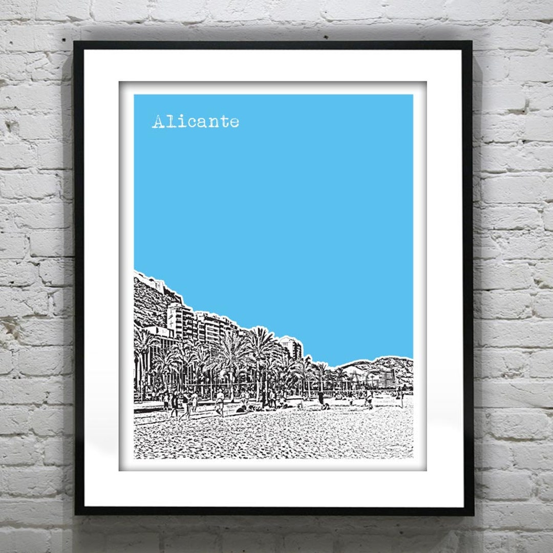 Alicante Poster Art Print Skyline Playa Beach Spain - Etsy