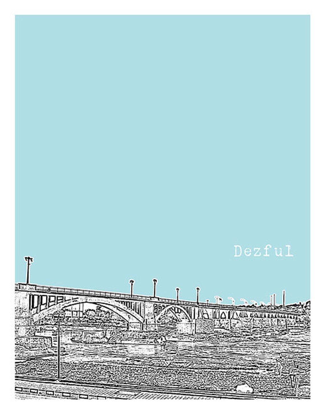 Dezful Iran Poster Art Print City Skyline - Etsy