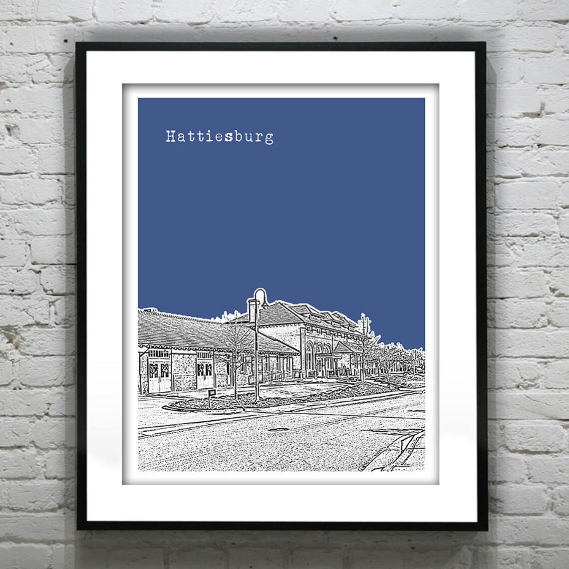 Hattiesburg Mississippi Skyline Poster Art Print MS - Etsy