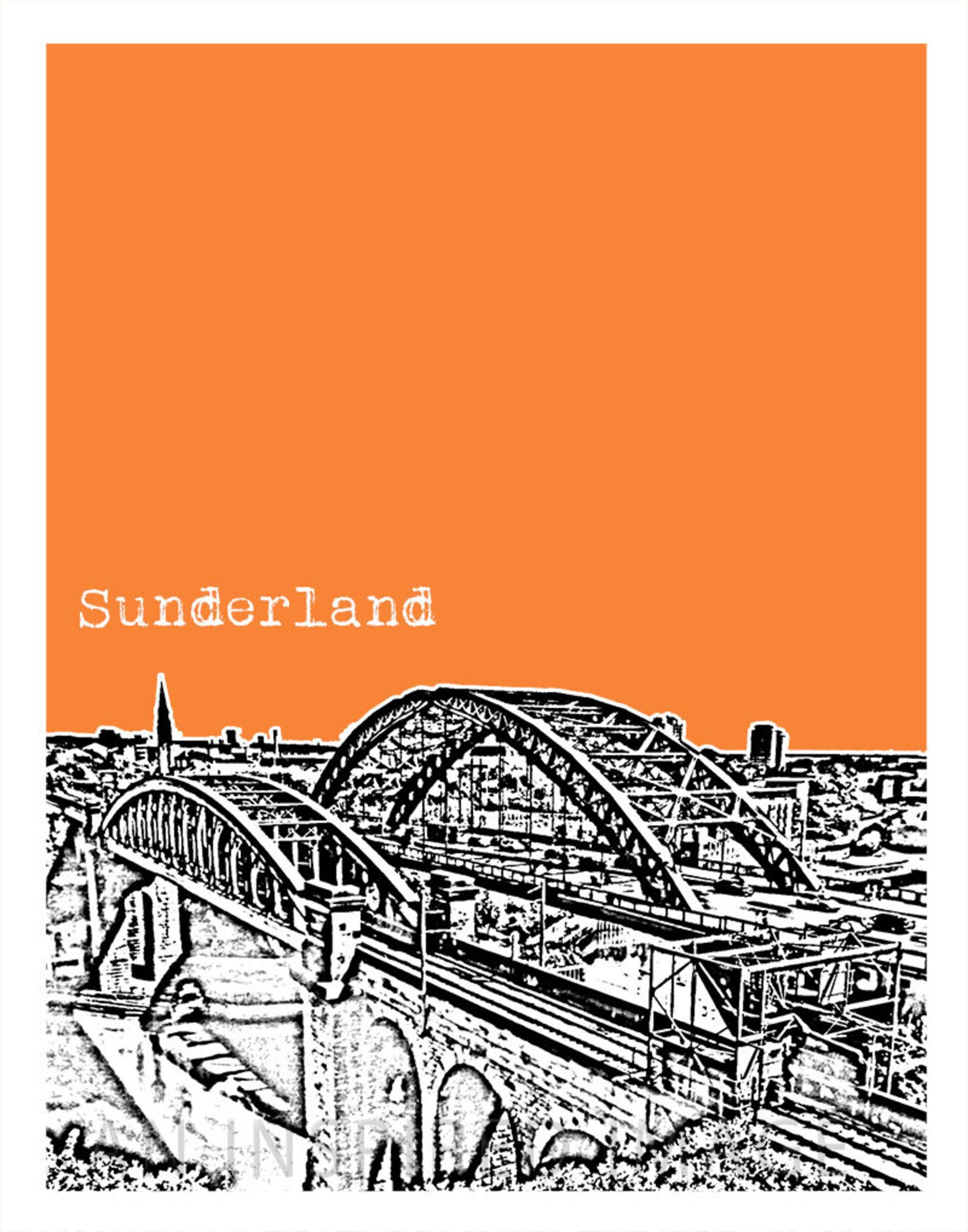 Sunderland England Poster Art Print Wearmouth Bridge Britain UK Item ...