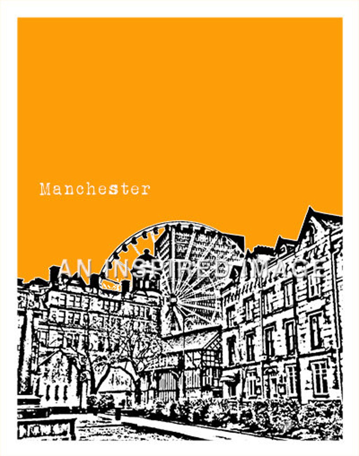 Manchester England Poster Art Print UK United Kingdom Item - Etsy