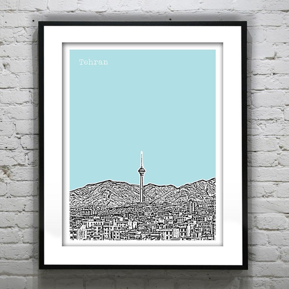 Tehran Poster Art Print City Skyline Tehran Province Iran - Etsy