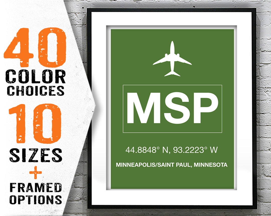MSP Minneapolis St. Paul International Airport Aviation Poster Art ...