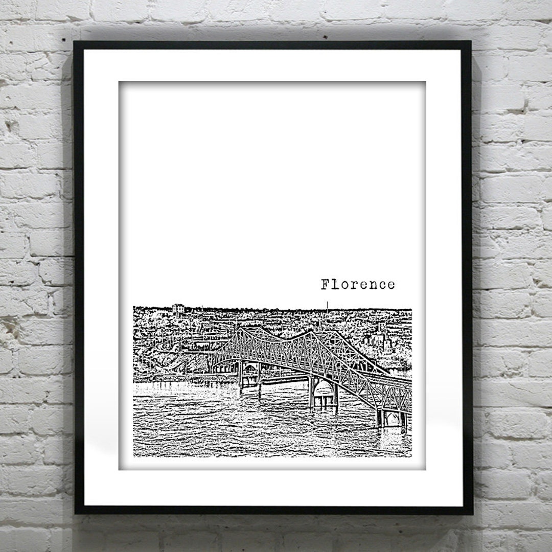 Florence Alabama Skyline Poster Art Print AL Item T4690 - Etsy
