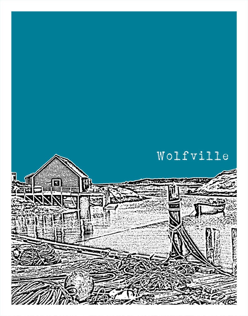 Wolfville Nova Scotia Skyline Poster Canada Art Print Item - Etsy