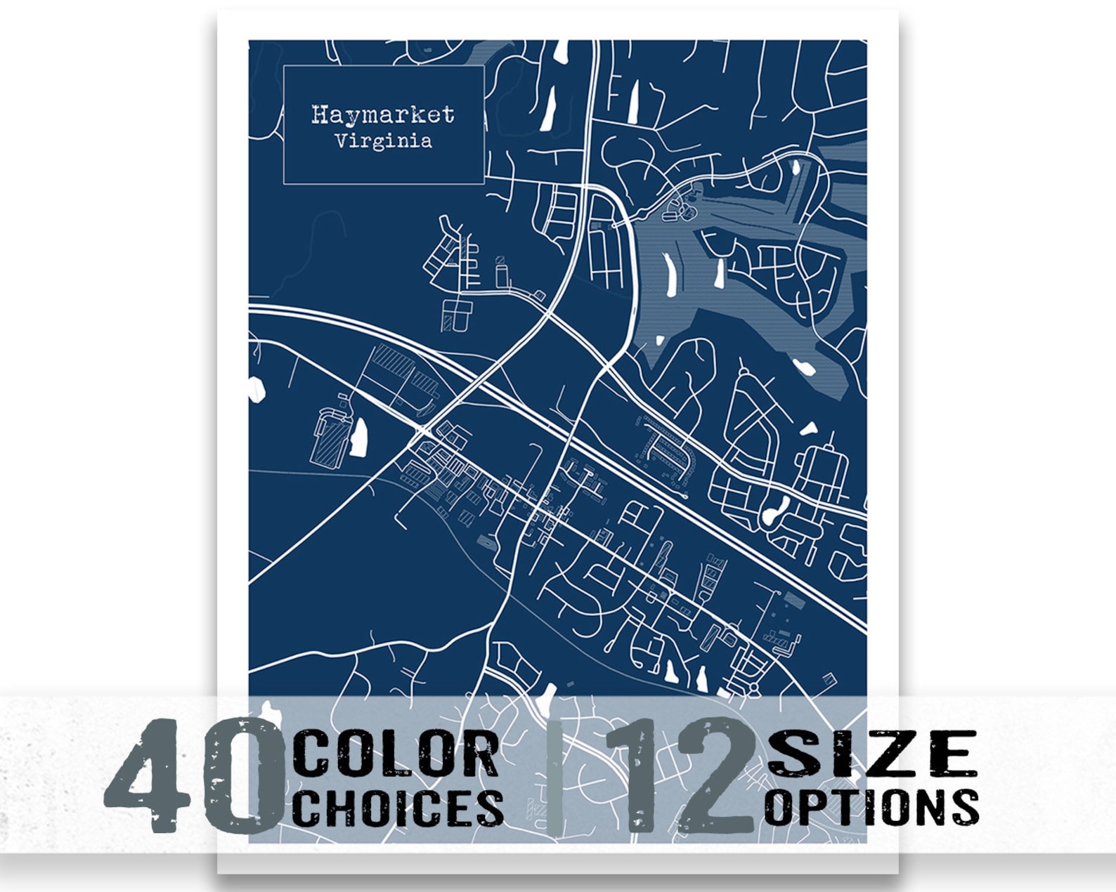 Haymarket Virginia Blueprint Map Poster Art Print Item T4817 | Etsy
