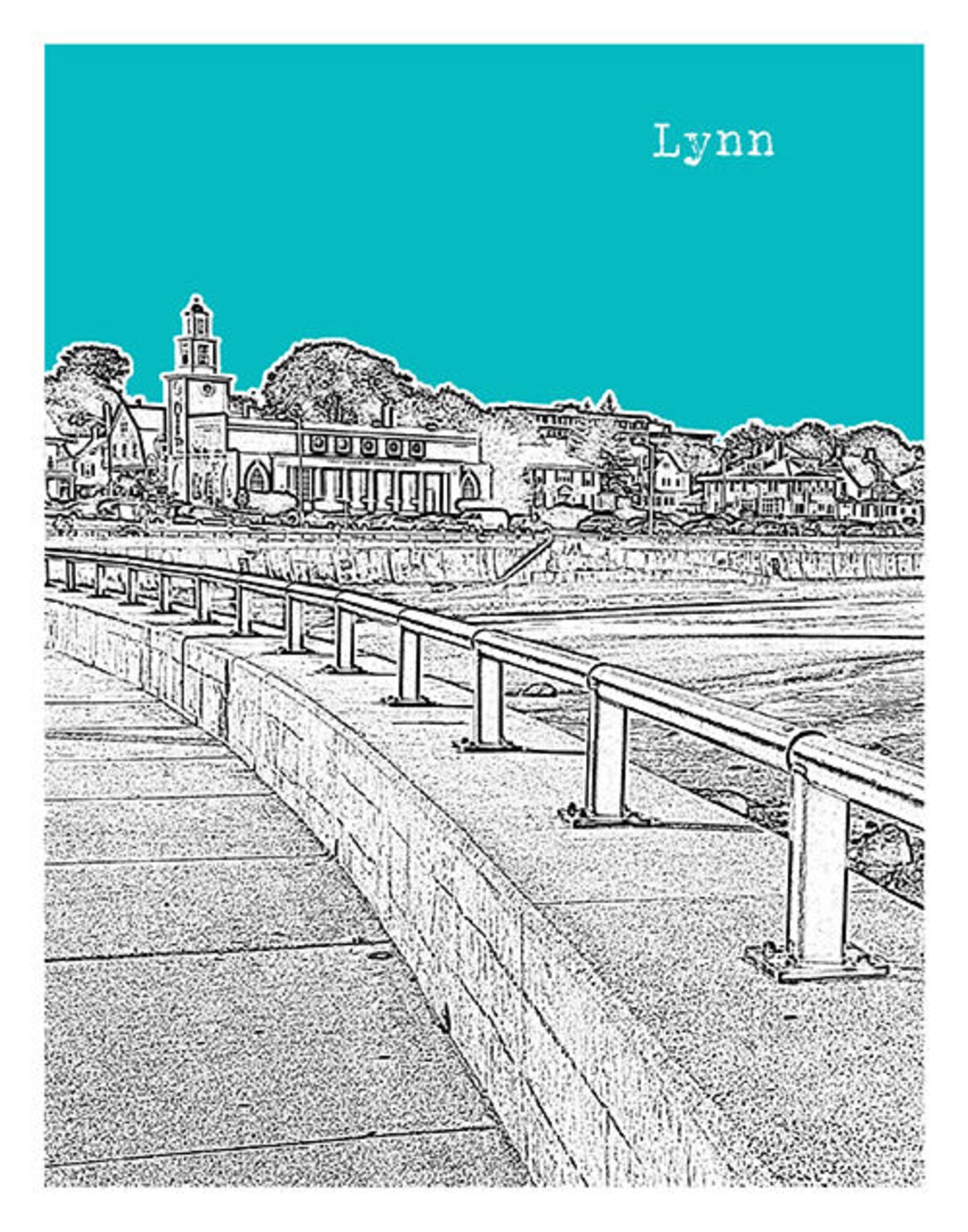 Lynn Massachusetts Skyline Poster Art Print MA Version 4 - Etsy