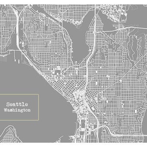 Seattle Washington Blueprint Map Poster Art Print Several Sizes ...