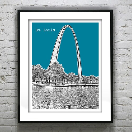 St. Louis Poster City Skyline Arch Art Print Missouri Item - Etsy
