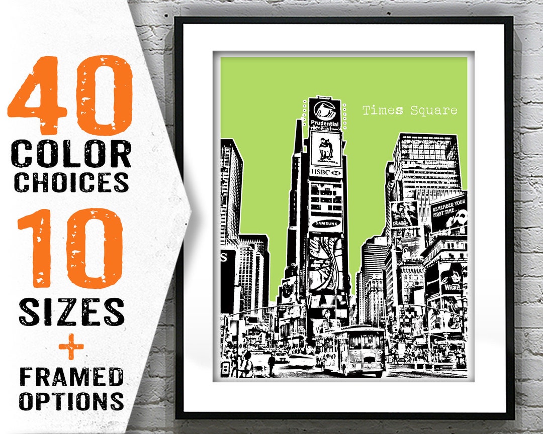 Times Square Skyline Poster Print Art Manhattan New York City Broadway ...