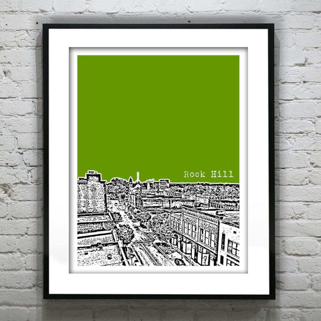 Rock Hill South Carolina City Skyline Poster Art Print SC - Etsy
