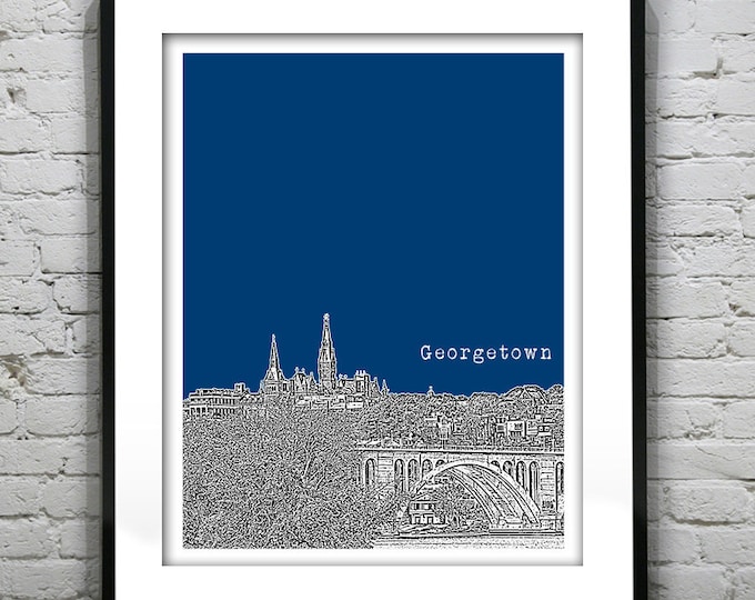 Georgetown Washington DC Skyline Poster Art Print Item T2452 - Etsy