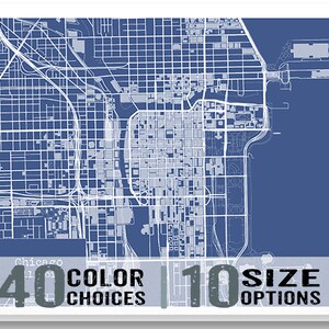 Chicago Illinois Blueprint Map Poster Art Print T1572 - Etsy