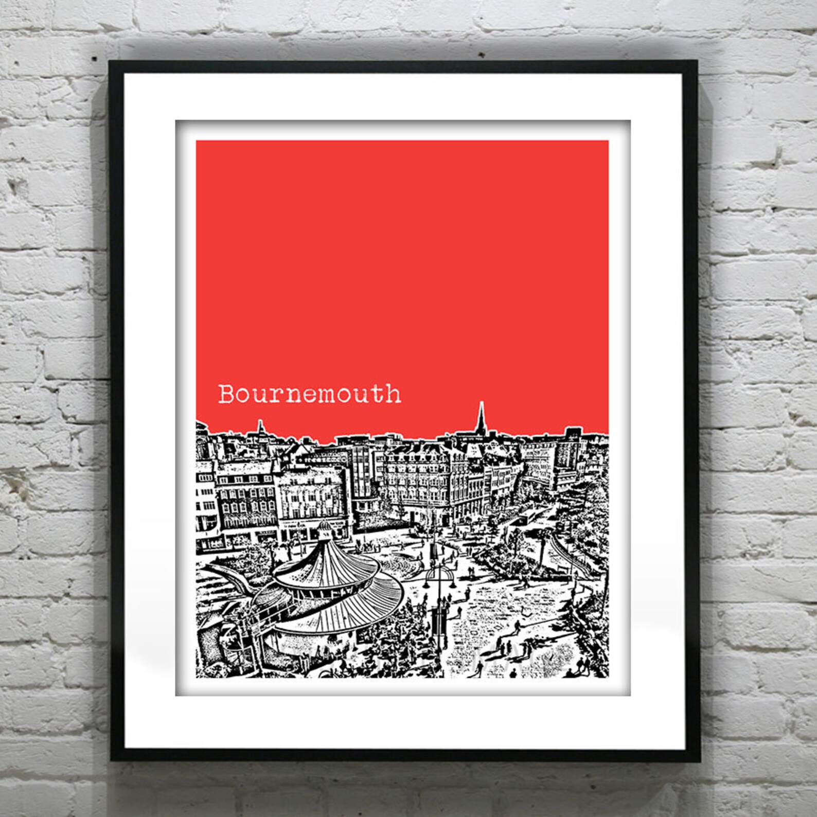 Bournemouth England City Skyline Poster Art Print UK United - Etsy