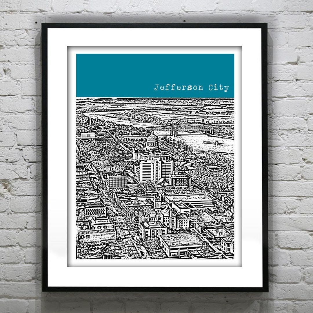 Jefferson City Missouri Poster Art Print City Skyline MO - Etsy
