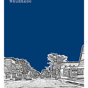 Waunakee Wisconsin Poster Skylineprint Art WI - Etsy