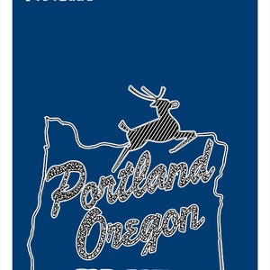 Portland Oregon White Stag Sign Poster Art City Skyline Print Item ...