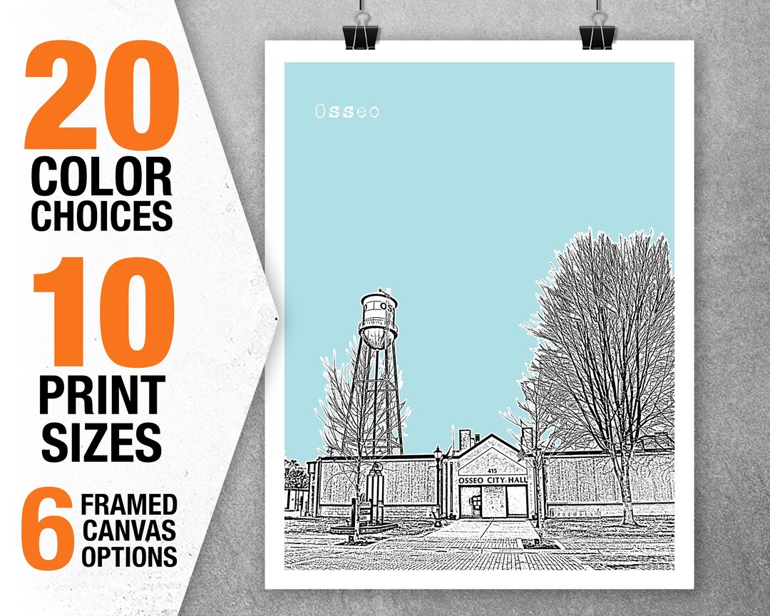 Osseo Minnesota Poster Art Skyline Print MN Item T5397 - Etsy