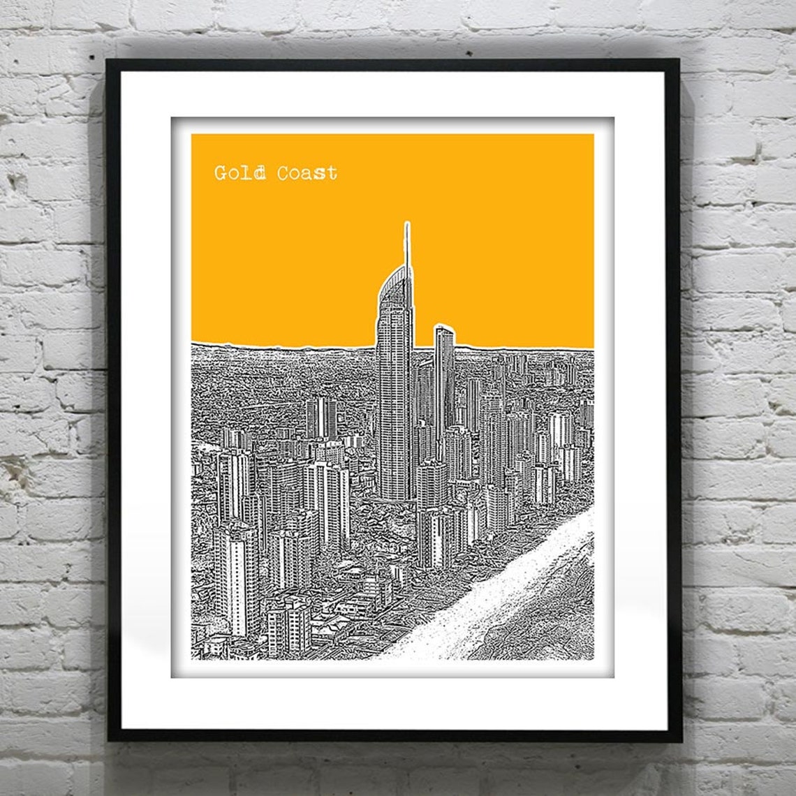 Gold Coast Queensland Australia Skyline Poster Print Art - Etsy