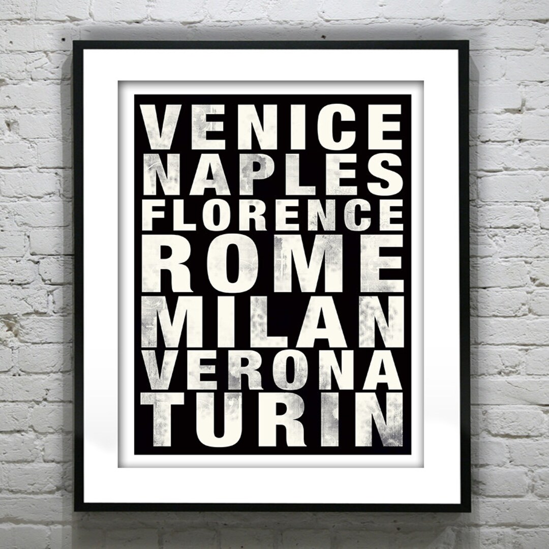 Italy City Subway Poster Print Art Typography Print Europe - Etsy