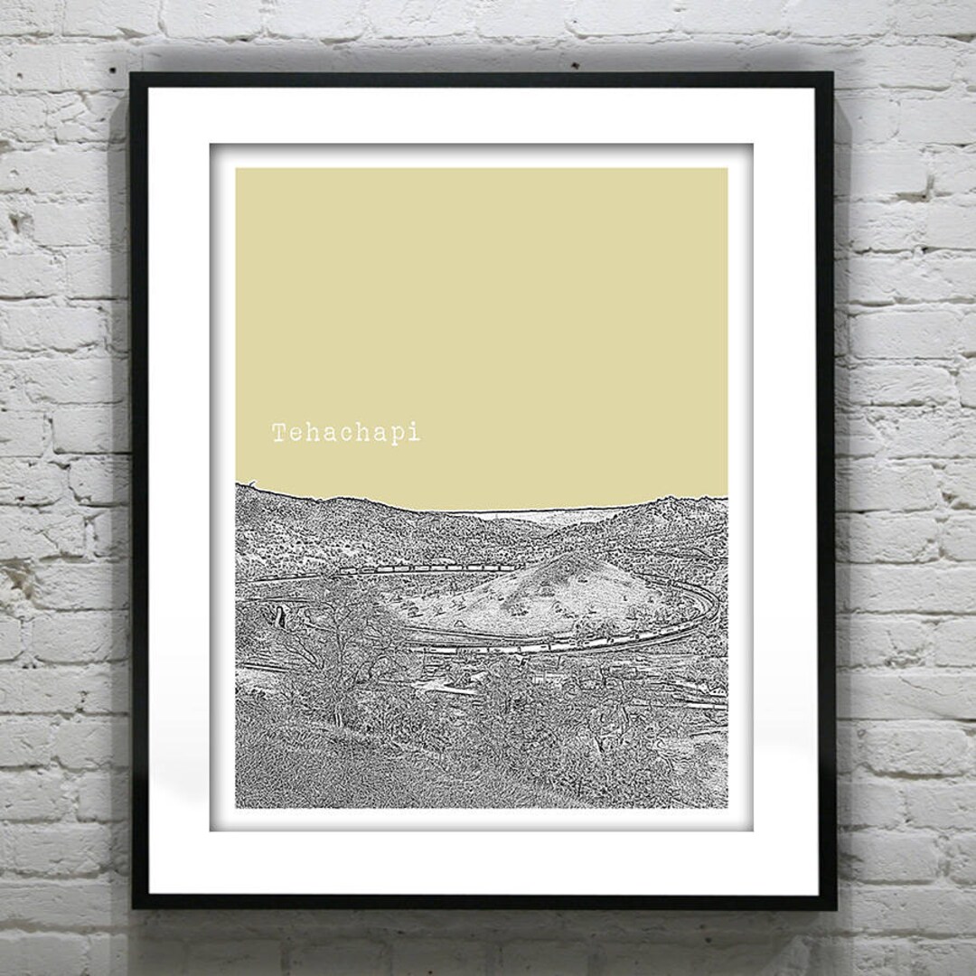 Tehachapi Loop CA Skyline Poster Art Print California - Etsy