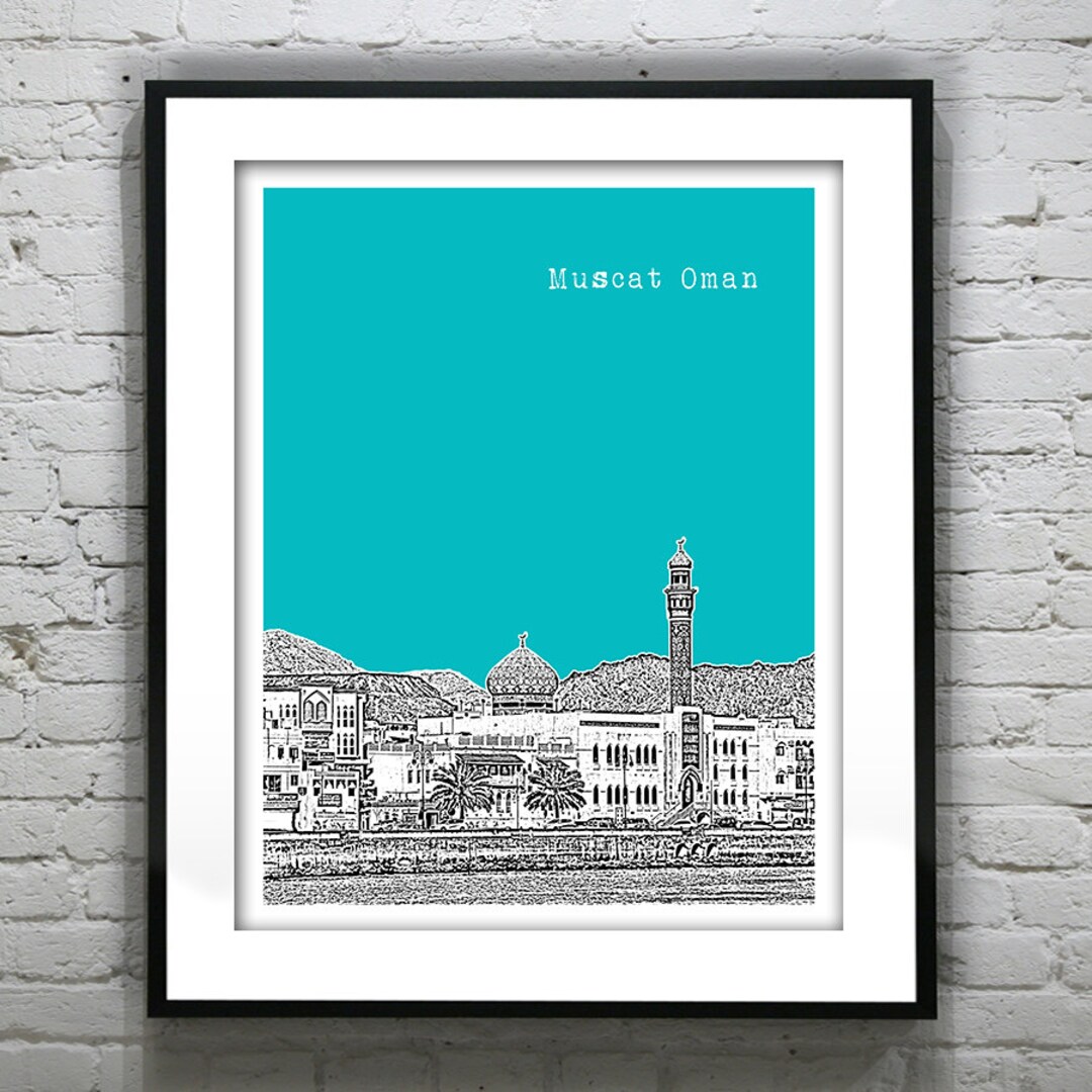 Muscat Oman Skyline Sultan Poster Art Print Version 2 - Etsy