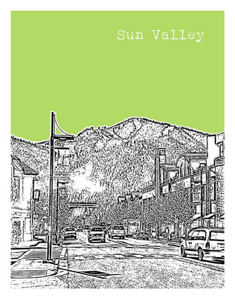 Sun Valley Idaho Poster Skyline Art Print ID Version 1 - Etsy