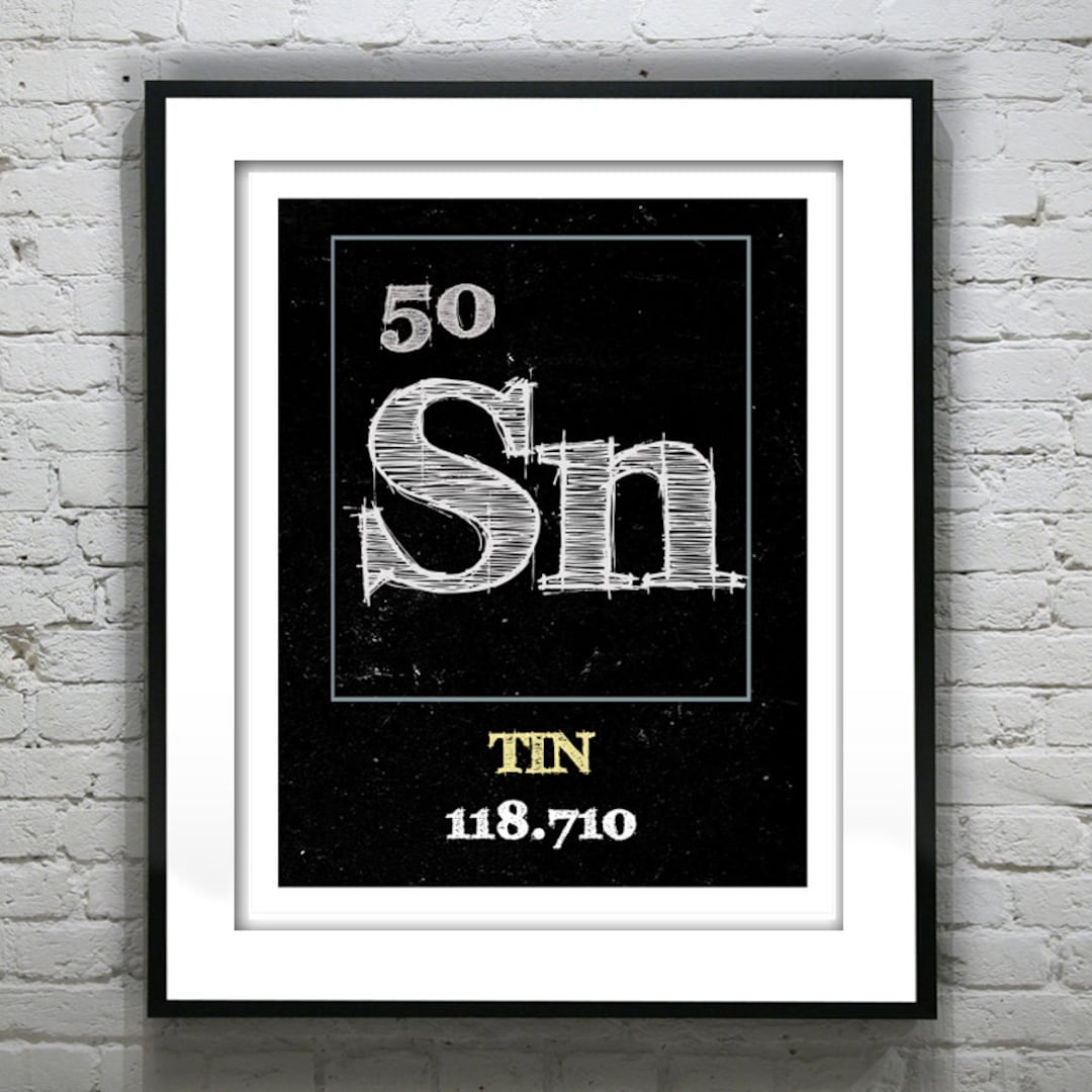 Periodic Table Tin Poster Art Print Periodic Table of Elements Sn 50 - Etsy