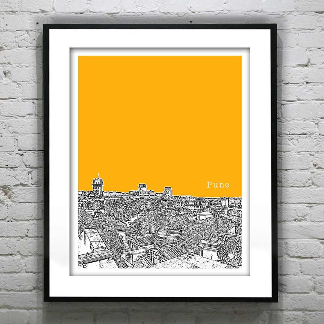 Pune India Poster Art Print Skyline India - Etsy