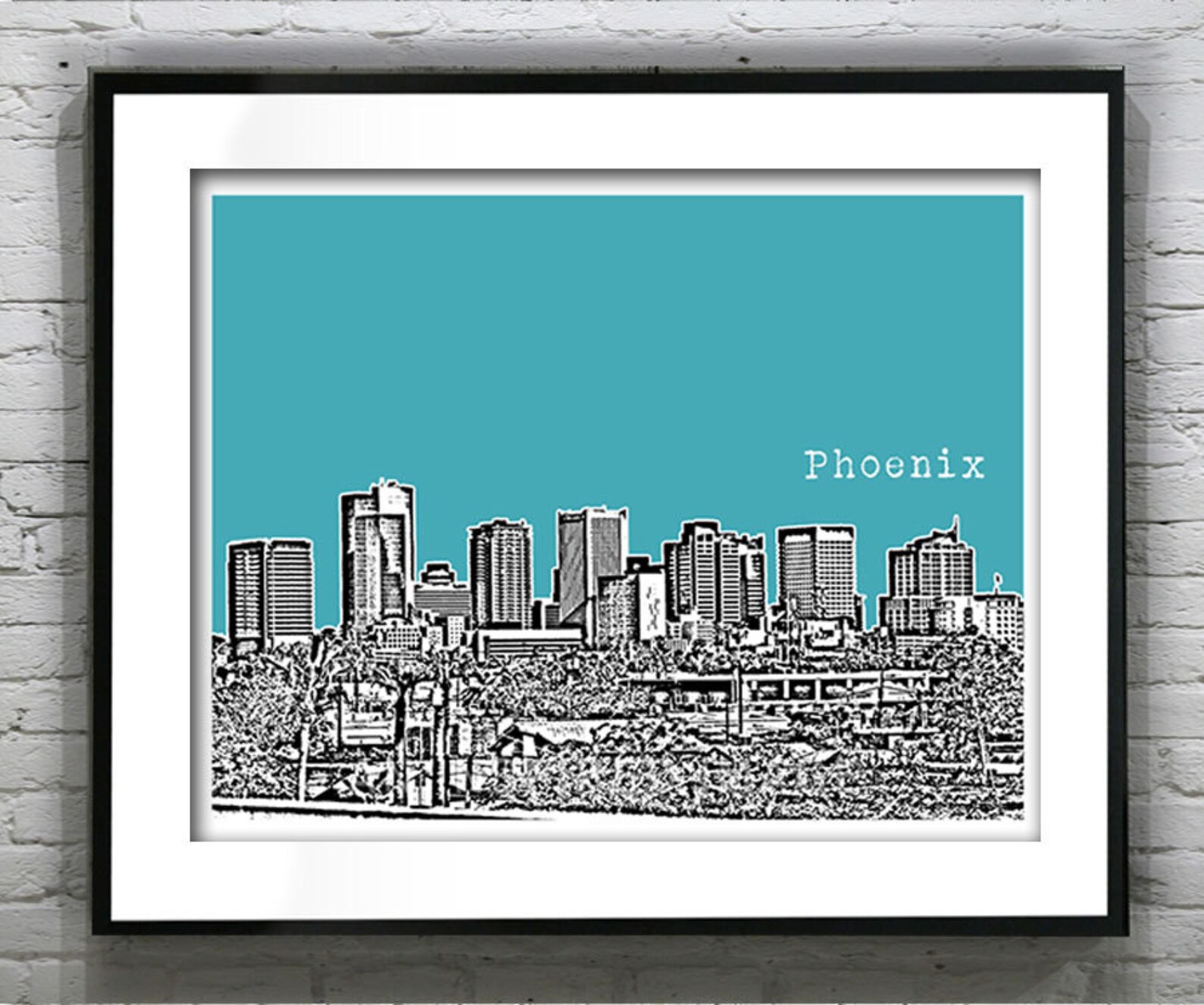 Phoenix Arizona Poster Print Art Skyline Item T4594 | Etsy
