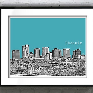 Phoenix Arizona Poster Print Art Skyline Item T4594 - Etsy