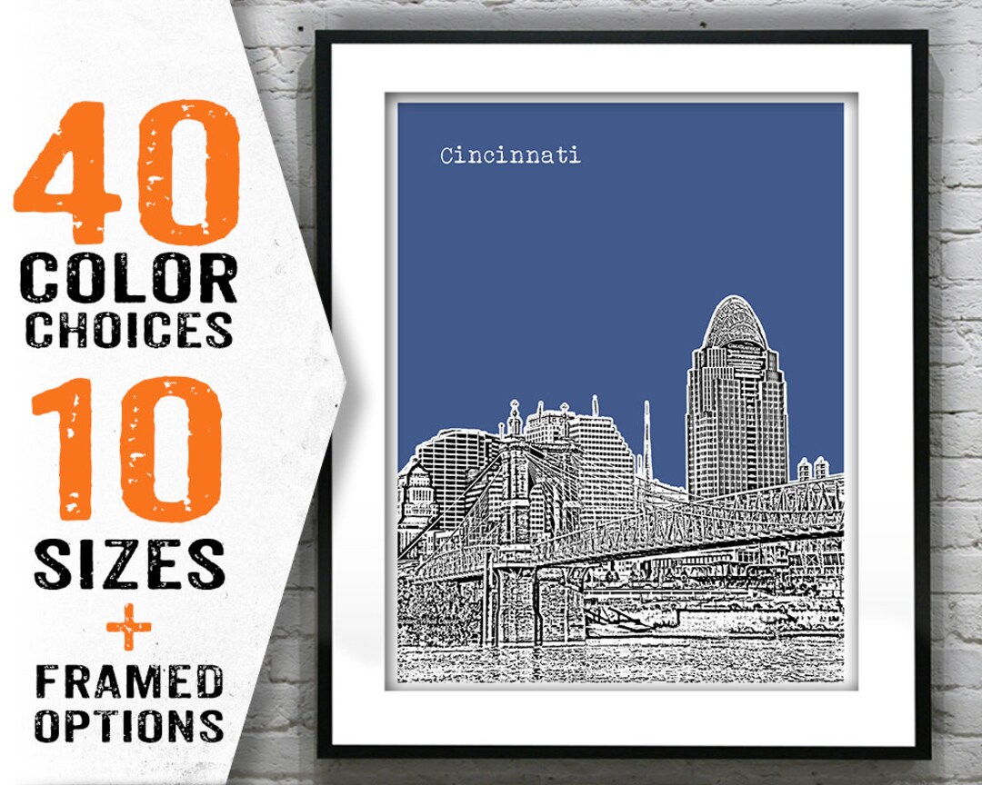 Cincinnati Ohio Poster Art Print Cincinnati OH Item T1635 - Etsy