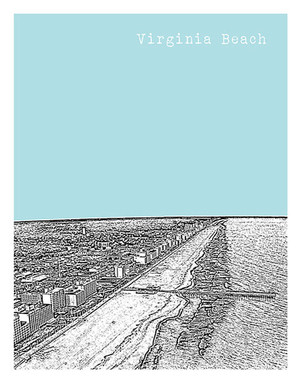 Virginia Beach Virginia Poster Art Print VT Item T2814 - Etsy