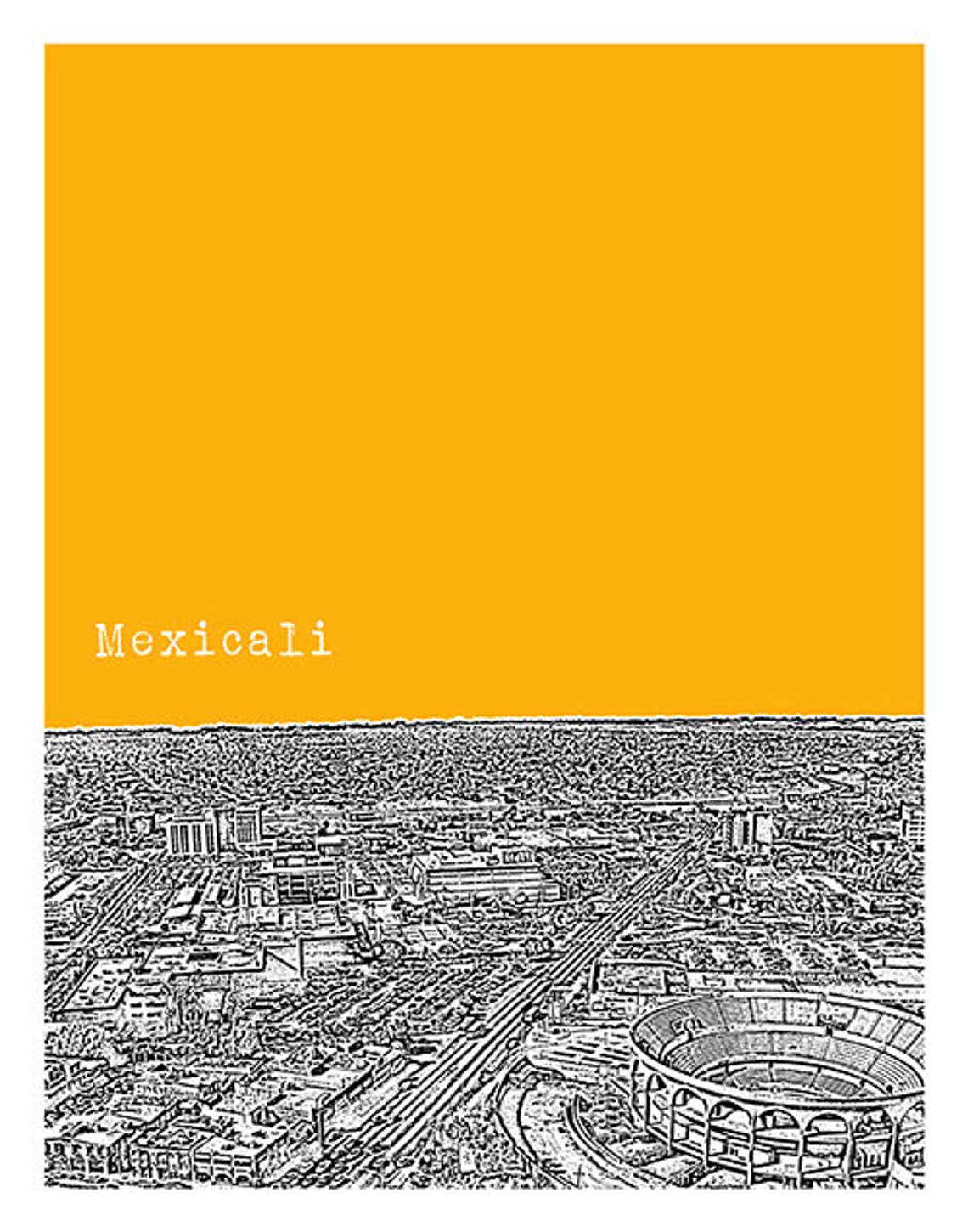 Mexicali Mexico Skylineposter Art Print Item T2203 | Etsy