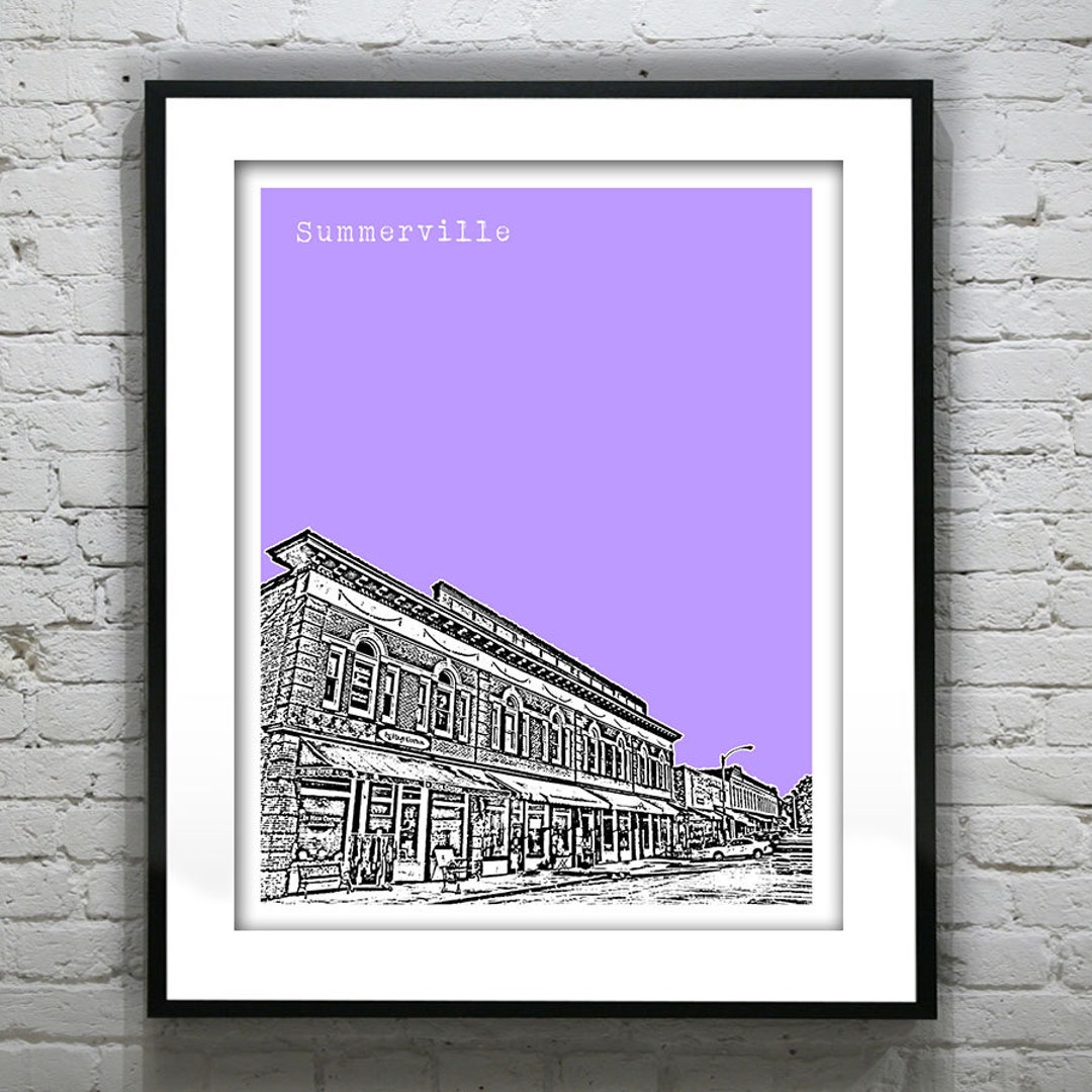 Summerville South Carolina City Skyline Poster Art Print SC - Etsy