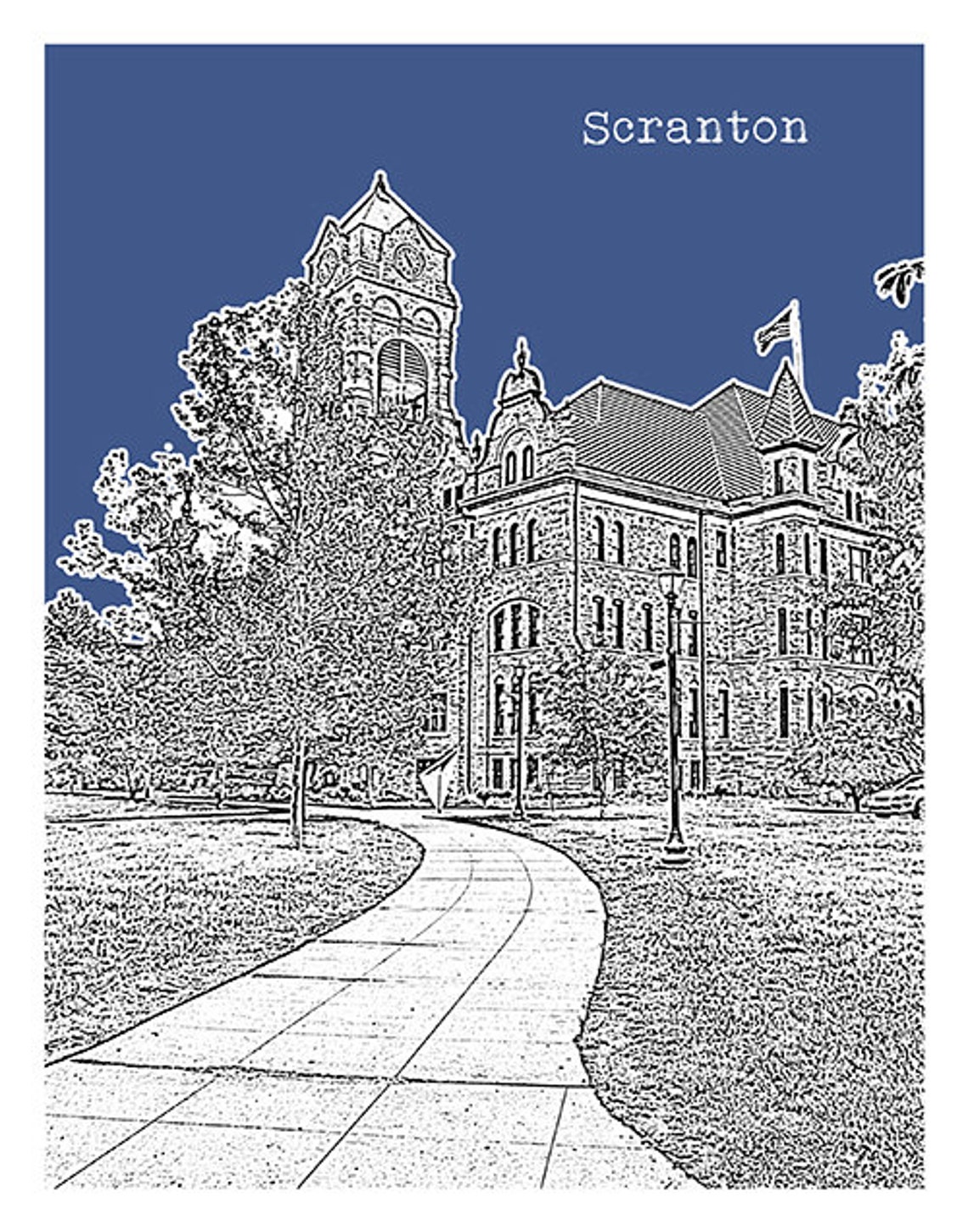 Scranton Skyline Poster Art Print Pennsylvania PA Skyline Item T2872 - Etsy