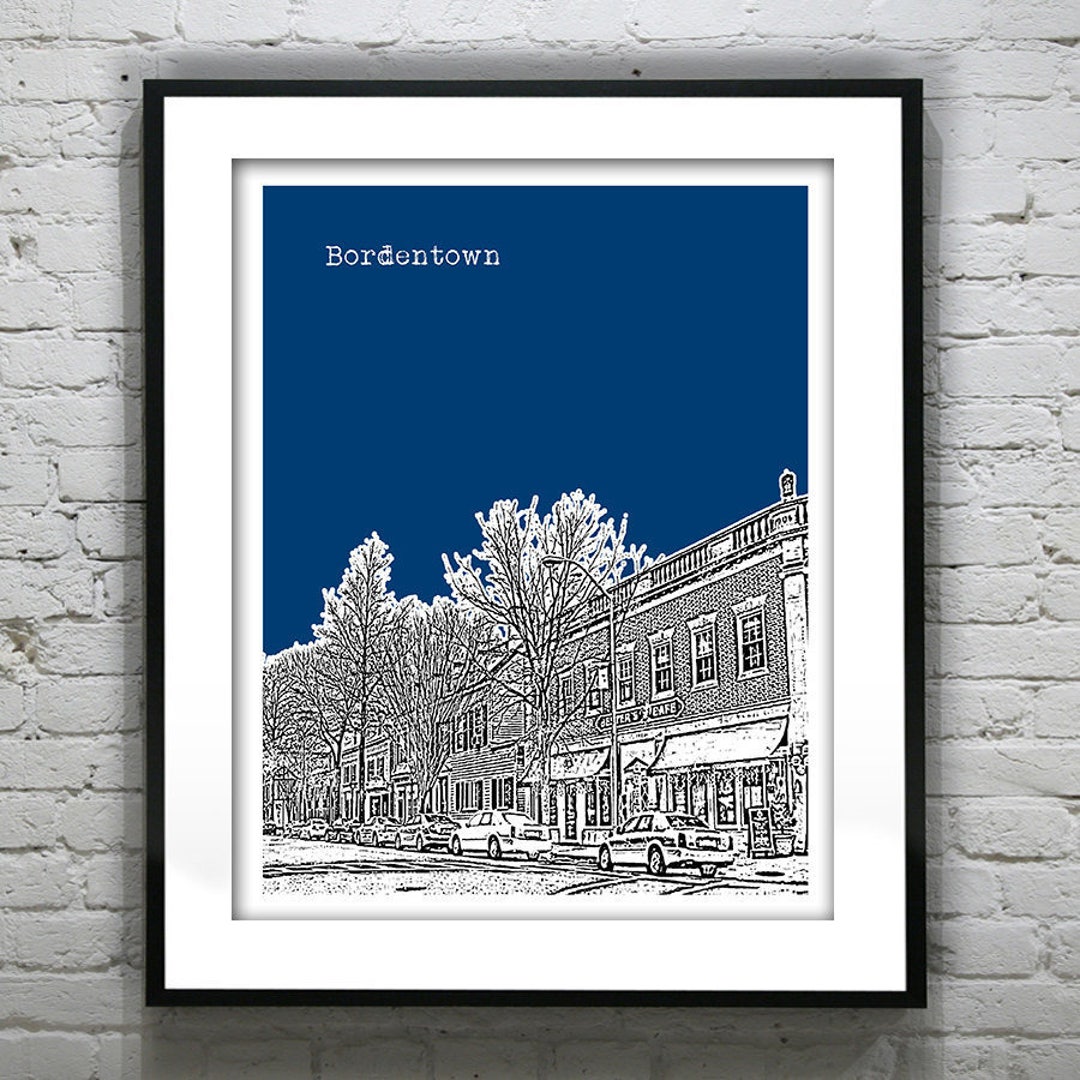 Bordertown New Jersey Poster Art Skyline Print - Etsy