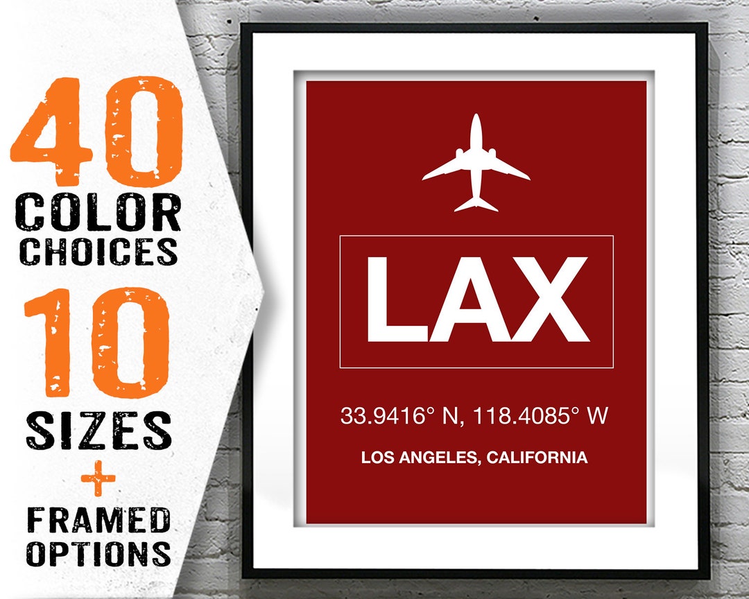 LAX Los Angeles International Airport Aviation Poster Art Print ...