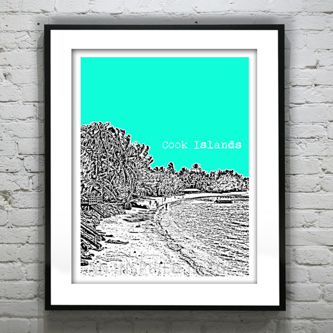 Cook Islands Poster Art Skyline Print New Zealand Item T2548 - Etsy