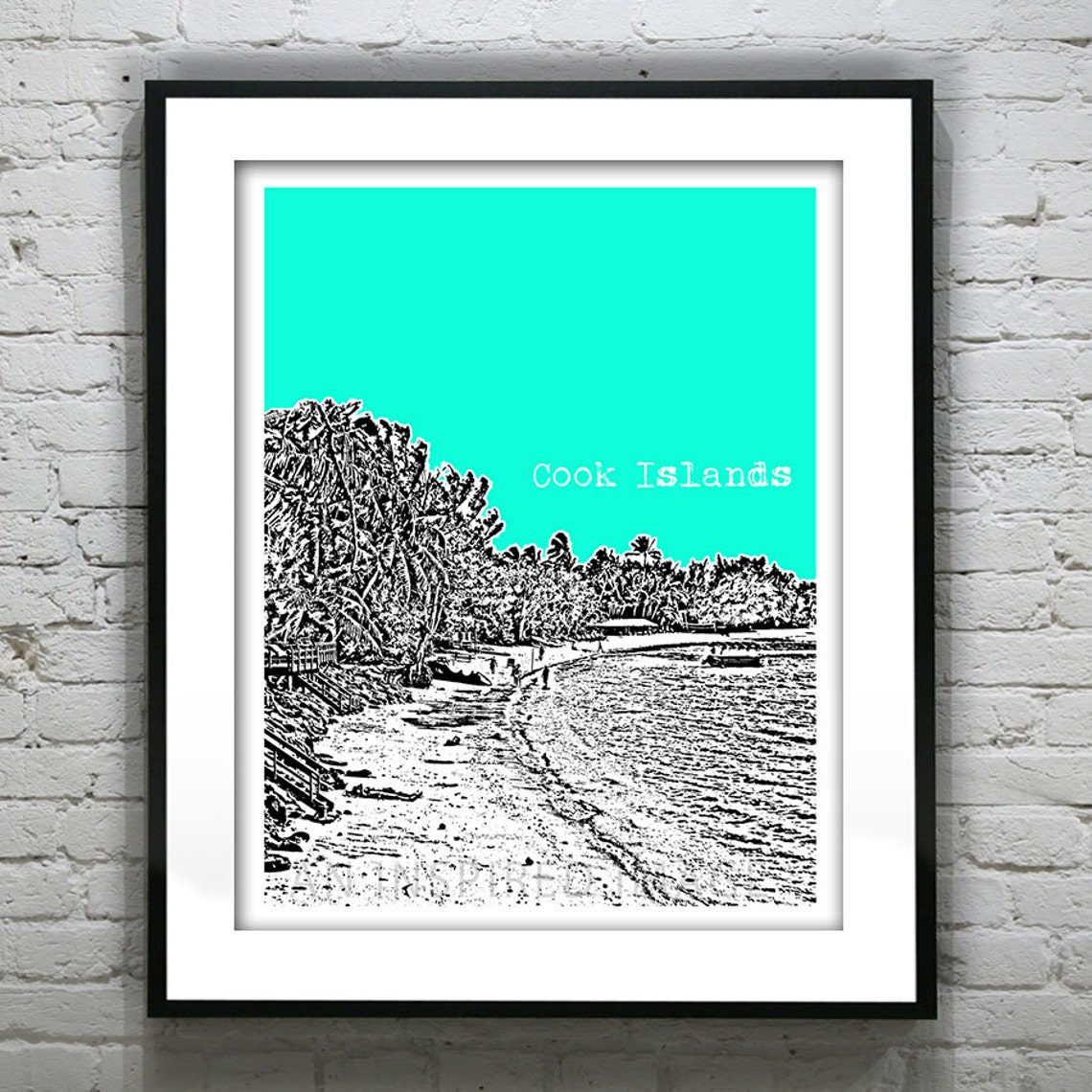 Cook Islands Poster Art Skyline Print New Zealand Item T2548 | Etsy
